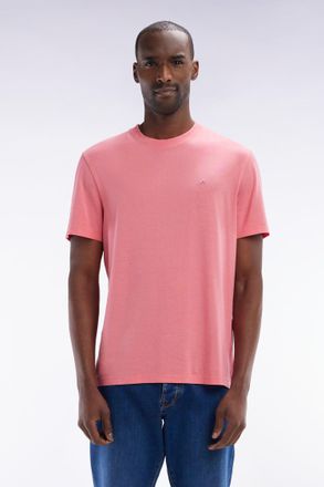 Eden Park T-shirt Manches Courtes Rose Saumon Coupe Droite