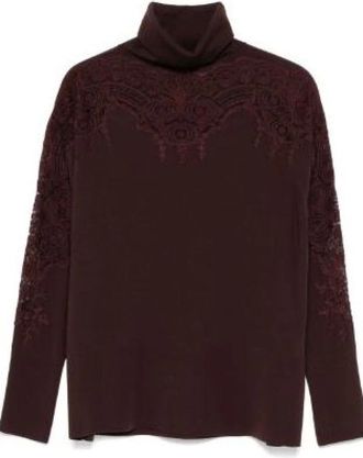 Ermanno Scervino Femme, Pulls, Brun, Taille: 40 FR Pull &agrave; col roul&eacute;