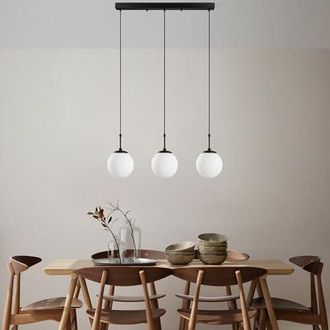 Opviq Elegant Black Chandelier, Adjustable Height 40-120 cm, Metal Body, 87 x 20 x 120 cm | 3 x E27 Socket, Perfect for Modern Living Spaces, IP20