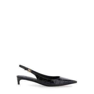 Dolce & Gabbana Schwarze Kitten Heel D&eacute;collet&eacute; Schuhe - - Shoes - Damen - Schwarzk - 35 EU