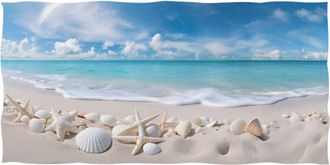 Mnsruu Strandtuch f&uuml;r Damen und Herren, Strandblick, Muschel, Strandtuch, extra gro&szlig;, Strandzubeh&ouml;r f&uuml;r Schwimmen, Pool, Camping, Yoga, Fitnessstudio, Sport