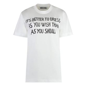 Moschino Bedrucktes T-Shirt - - Tops - Damen - Wei&szlig; - XS