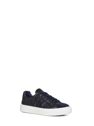 Ferragamo Mens Sneakers Gancini Navy Blue Leather Calf (bos Taurus) Trainers