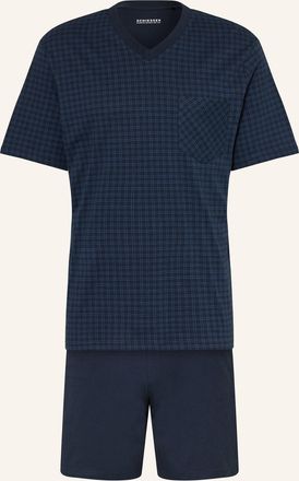 Schiesser Shorty-Schlafanzug Comfort Essentials blau