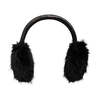 Balenciaga Pelz-Ohrensch&uuml;tzer mit Logo - - Accessories - Damen - Schwarzk - ONE SIZE
