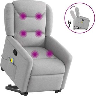 vidaXL vidaXL Fauteuil de massage inclinable gris nuage tissu