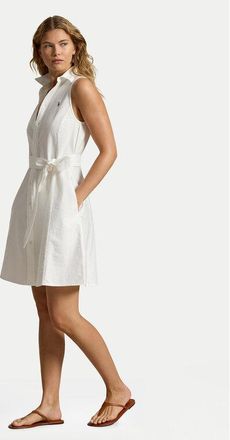 Polo Ralph Lauren Hemdkleid 211968897001 Wei&szlig; Regular Fit