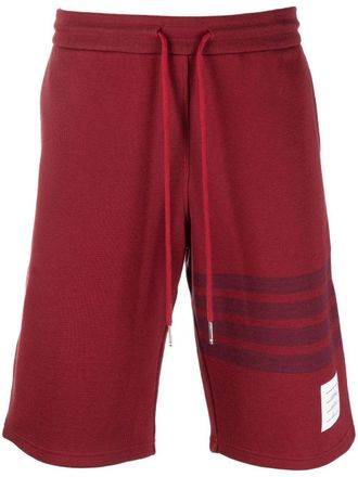 Thom Browne short &agrave; rayures tricolores - Rouge