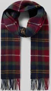 Barbour Schal aus Woll-Kaschmir-Mix mit Tartan-Muster und Fransen