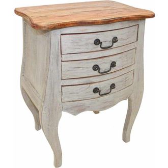 vidaXL Vidaxl - Table de chevet en bois de r&eacute;cup&eacute;ration massif 48 x 35 x 64 cm - 3 tiroirs - Fabrication artisanale - Style vintage unique
