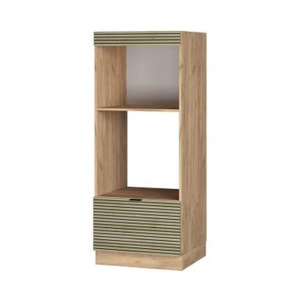 Vicco Meuble micro-ondes Fame-Line, Panneau en ch&ecirc;ne, 60cm ouvert