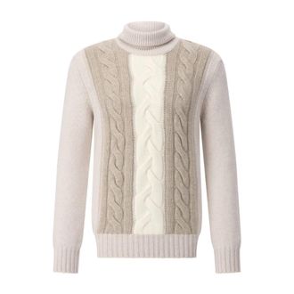 Gran Sasso Klassischer Zopfstrickpullover - - Knitwear - Herren - Beige - XL