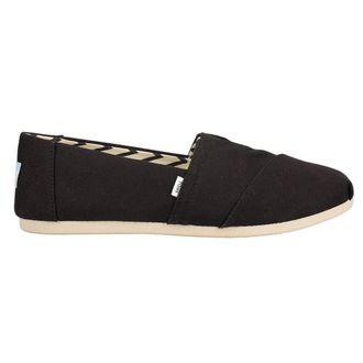 Toms Damen Alpargata aus recycelter Baumwolle Flache Slipper, Schwarz Weiß, 43.5 EU