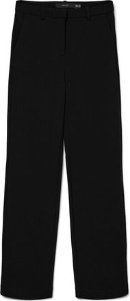 Vero Moda Legere Stoffhose Elegante Damen Stretch Culotte Gerade Business Pants, Farben:Schwarz-2, Größe:XS / 34L, Z-Länge:L34
