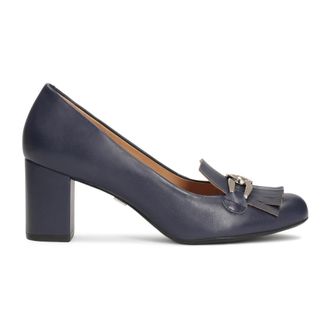 Kazar Lederpumps mit breitem Absatz - - Shoes - Damen - Blau - 37 EU