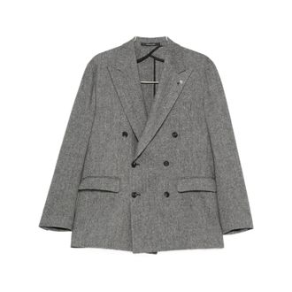 Tagliatore Herringbone Double-Breasted Jacket - - Jackets - Herren - Grau - M