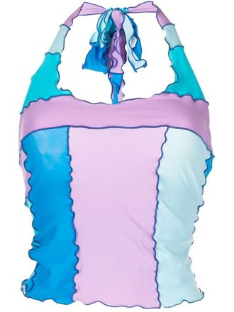 Sherris haut colour-block à dos-nu - Bleu