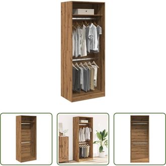 vidaXL vidaXL Kleiderschrank Holz - Kleiderschrank Artisan-Eiche 80x50x200 cm Holzwerkstoff