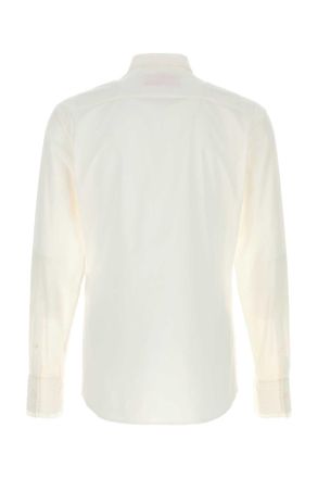 Valentino Garavani Mens White Cotton Shirt Naturale Exterior: Camicie