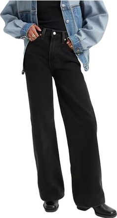 Levi's Femme, Jeans, Noir, Taille: W25 L32 Ribcage Wide Leg