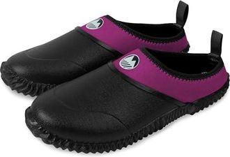 Lakeland Footwear Appleby Sabots de jardinage dos nu avec doublure en n&eacute;opr&egrave;ne et semelle int&eacute;rieure en mousse &agrave; m&eacute;moire de forme pour femme, noir/rose, 38 EU