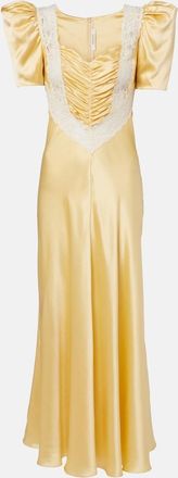 Rodarte Maxikleid aus Seidensatin mit Spitze
