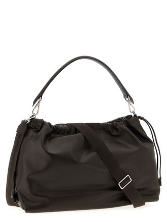Fendi Mens Flux Maxi Shoulder Bag Brown Calfskin Leather