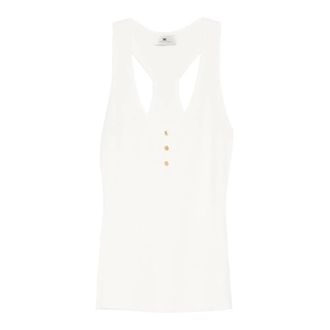 Elisabetta Franchi Micro-Braided Stricktop - - Tops - Damen - Wei&szlig; - XS