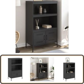 vidaXL Highboard Schwarz 68x39x113 cm Stahl - Industrielles Design - Hochschrank - Regal - Aufbewahrung - Wohnraum