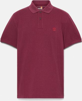 Timberland Millers River Kurzarm-Polohemd aus Pikee f&uuml;r Herren in Burgunderrot, Herren, Burgunderrot, Gr&ouml;&szlig;e