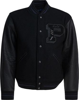 Polo Ralph Lauren Homme, Vestes, Noir, Taille: L Letterman Bomber Jacket