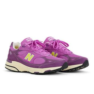 New Balance Unisexe Made in USA 993 en Mauve/Blanc, Su&egrave;de/Mesh, Taille 37.5 Large