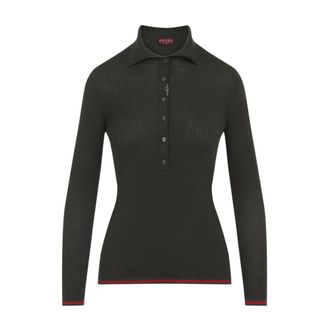 Gucci Waldgr&uuml;nes Kaschmir-Seiden-Polo - - Tops - Damen - Gr&uuml;n - M