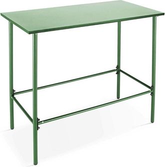 Oviala Oviala - Table haute de jardin en m&eacute;tal vert cactus 120 cm - Palavas