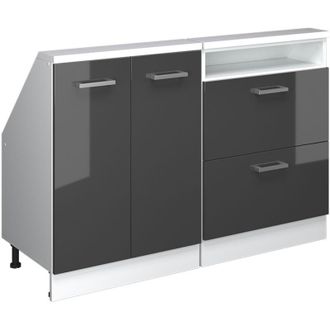Vicco Ensembles de meuble de rangement sous pente Rion, Anthracite brillant/blanc, Lot de 2, Vicco
