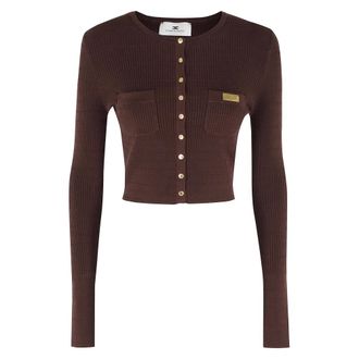 Elisabetta Franchi Damen, Strickwaren, Braun, XSGr&ouml;&szlig;e
