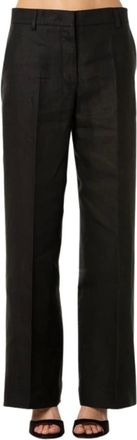 Max Mara Femme, Pantalons, Noir, Taille: 40 FR Pantalon Large en Lin