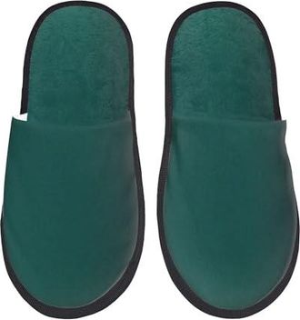 Generic Pantoufles Vert Sarcelle Fonc&eacute; Peluche Fourrure Pantoufles Portative Chaussons DInt&eacute;rieur Pour Automne Homme Chambre L