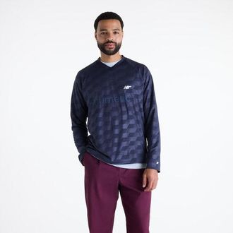 New Balance Homme Numeric Long Sleeve Team Jersey en Bleu, Poly Knit, Taille XL