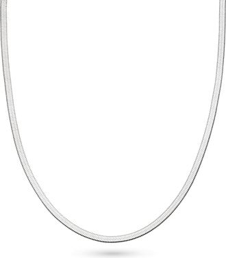 s.Oliver Necklace - Elegante Halskette aus poliertem Edelstahl - Silber - Schlangenkette 45 cm - wasserfest & hautfreundlich