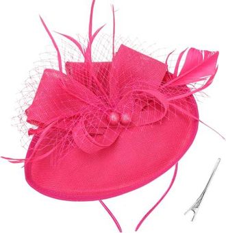Dreshow Fascinateur en Plumes à Flèche Unique Bandeau et Pince Fourchue Coiffure de Mariage Fascinateur de Derby Coiffure de Pilier pour Filles et Femmes