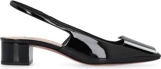 Aquazzura Femme, Chaussures, Noir, Taille: 37 EU Escarpins Slingback &agrave; Talons Carr&eacute;s