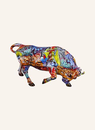Gilde Figur Street Art Stier weiss