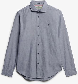 Superdry Chemise &agrave; manches longues en popeline &agrave; encolure d&eacute;gag&eacute;e