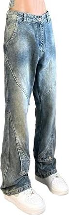 Generic Pantalon Droit Bootcut Homme Jean &Eacute;vas&eacute; Light Blue Jeans M