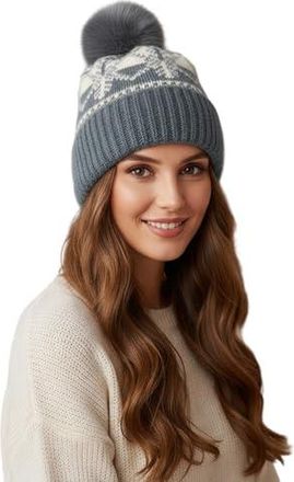 Generic Bonnet Femme Hiver Bonnet Femme Chapeau Femme Hiver Confortable Classique - Hiver Tricot Doubl&eacute; Polaire Ultra-Chaud, Protection Oreilles Thermique, Pa