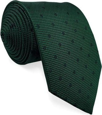 Shlax & Wing Cravate Vert Fonc&eacute; &agrave; Points Homme T&eacute;moin pour Veste Jacquard Tiss&eacute; Affaires Bal Classique 147cm