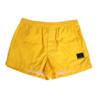 Dolce & Gabbana Gelbe Logo Plaque Boxer Badehose - - Swimwear - Herren - Gelb - M