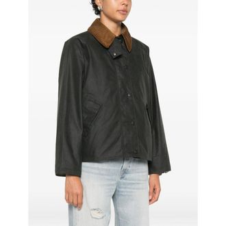 Barbour Waxed Cotton with Corduroy Collar Jacket - Black