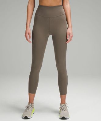 lululemon Fast and Free Leggings mit hohem Bund 5 Taschen f&uuml;r Frauen - 64 cm - Gr&ouml;&szlig;e 10 in Nomad